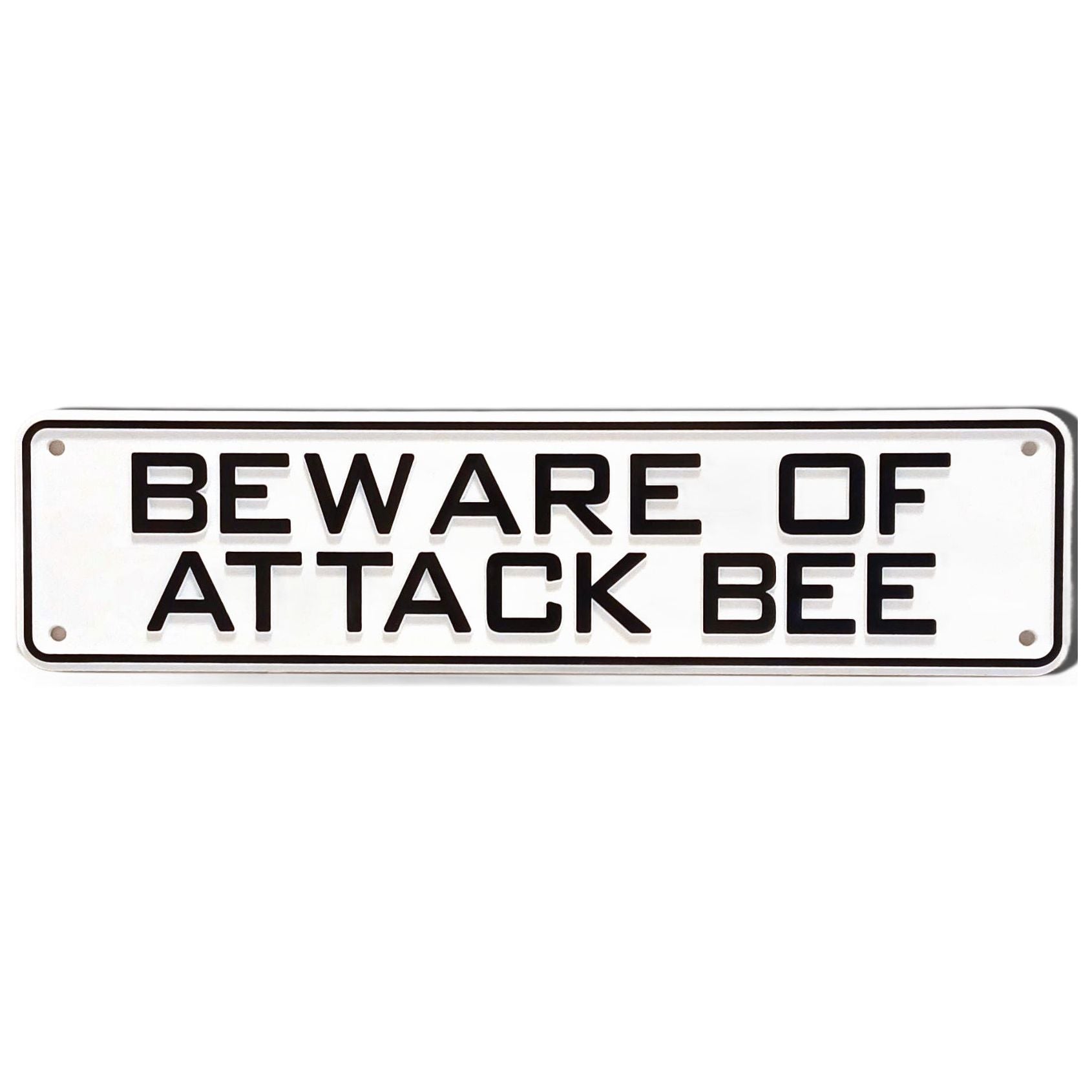 Beware of Attack Bee Sign Solid Plastic 12 X 3 – Desperado Distributing ...